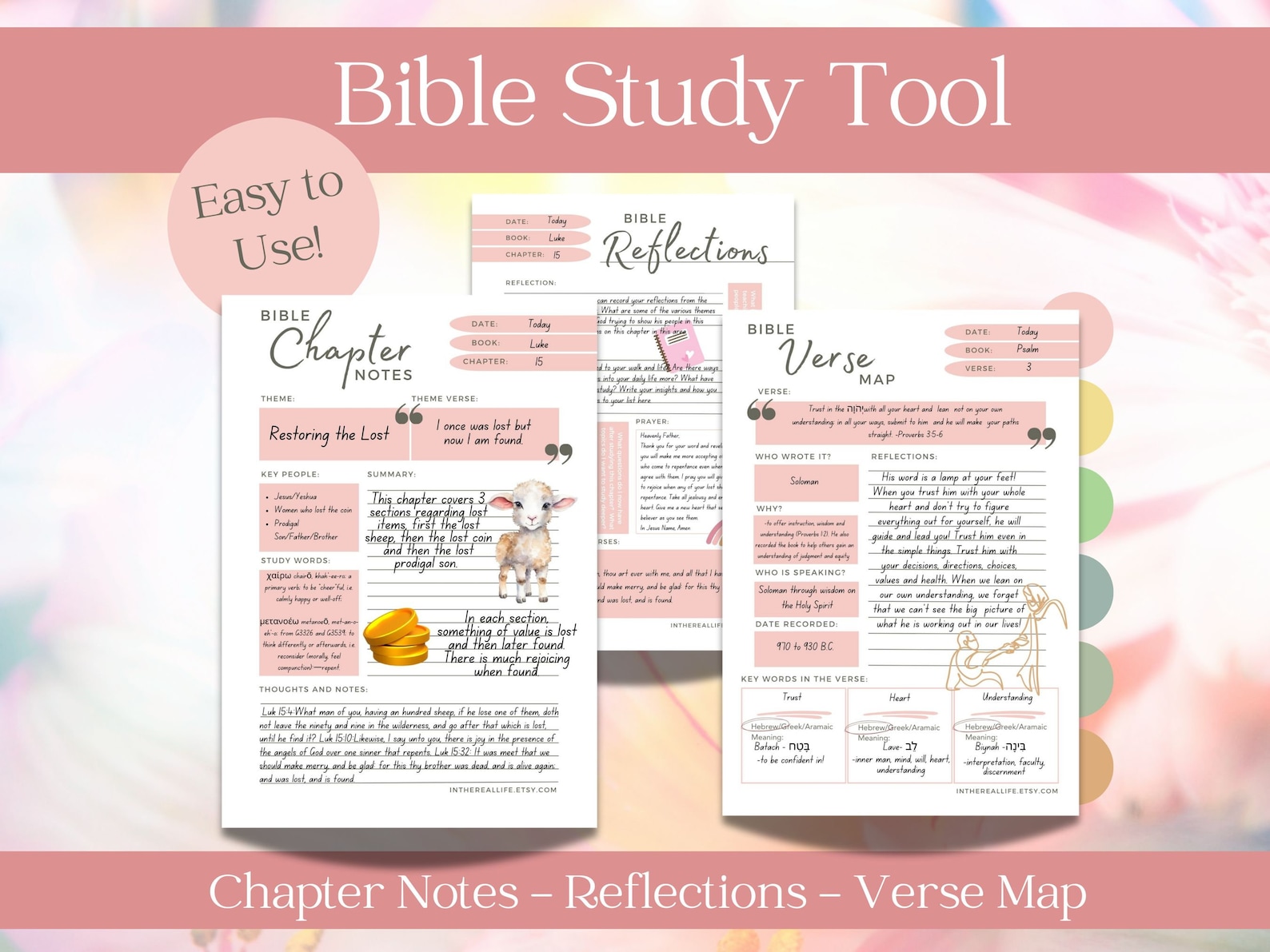 Bible Chapter Summary Template | Bible Study Tool | Bible Summary | Faith Reflection | Bible ...