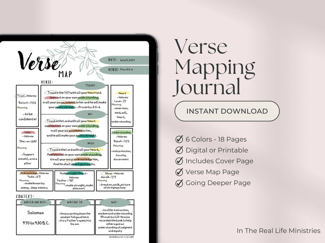 Verse Map Bible Study Tool | Scripture Map Planner | Bible Mapping ...