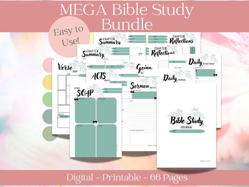 Bible Study Bundle Bible Study Tool Bible Journal Faith Reflection ...