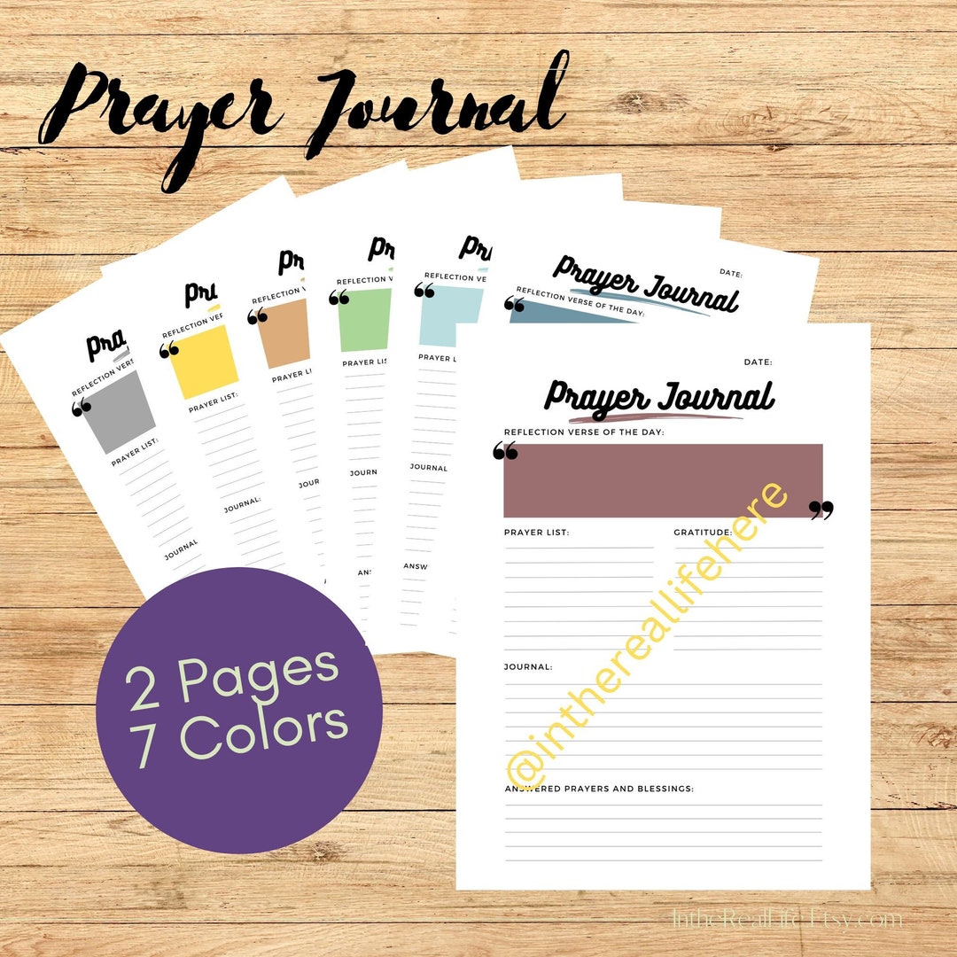 Prayer Journal | Prayer Journalling | Daily Prayer Planner | Christian ...