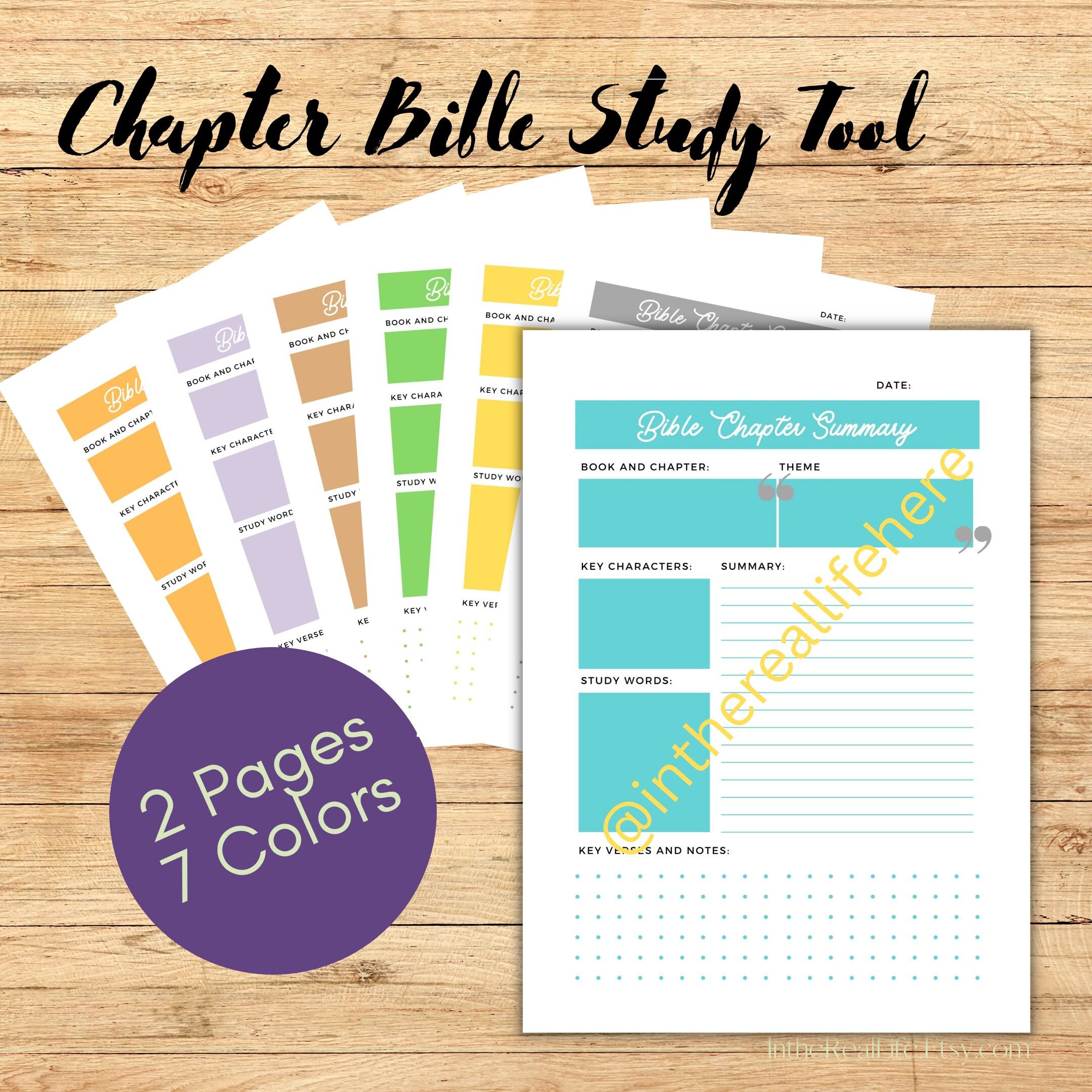 Chapter Summary Bible Study Tool Scripture Study Bible - Etsy Canada