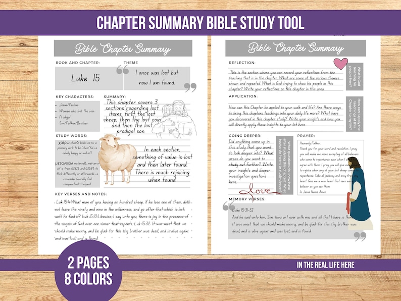 Chapter Summary Bible Study Tool | Scripture Study | Bible Journal ...