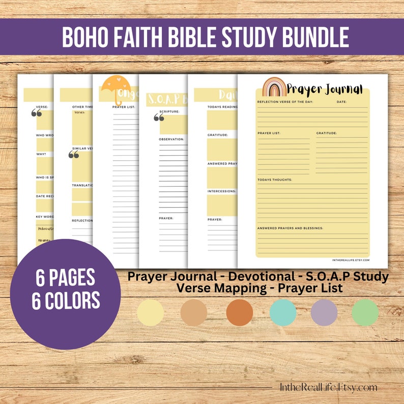 Boho Faith Set Bible Study Tool Scripture Study Bible Journal Planner ...