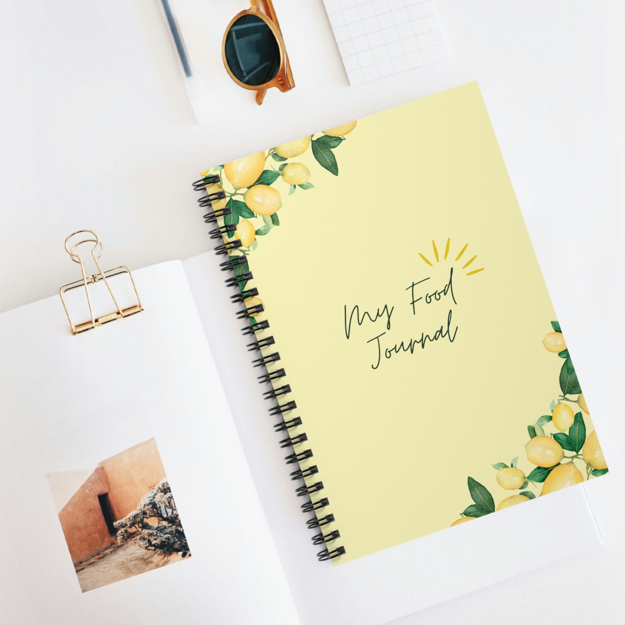 My Food Journal/yellow Lemons/spiral Notebook - Ruled Line/weekly Food ...