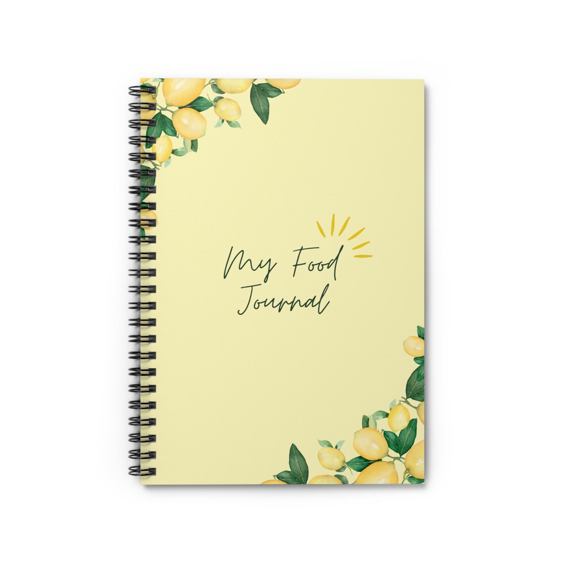 My Food Journal/yellow Lemons/spiral Notebook - Ruled Line/weekly Food ...