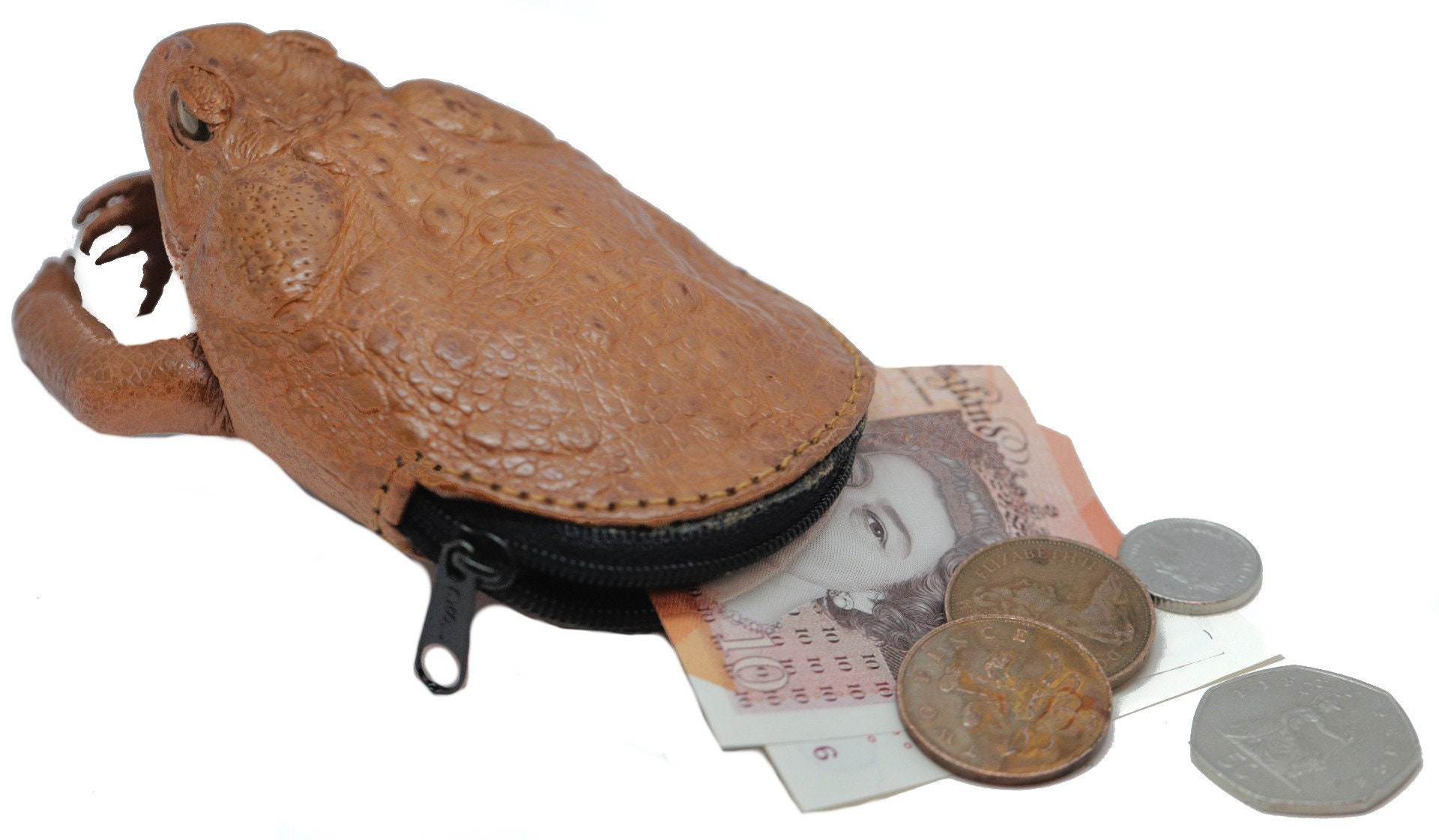 Leather Wallet Cane Toad Purse Realistic Frog Decoration Coin Pouch ...
