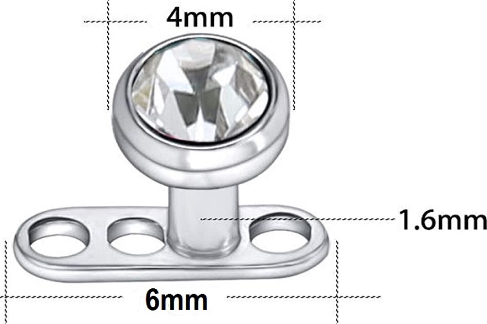 3X Full Dermal Anchor Tops & Bases Microdermal Steel Body Dermal Body ...