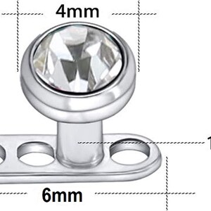 3X Full Dermal Anchor Tops & Bases Microdermal Steel Body Dermal Body ...