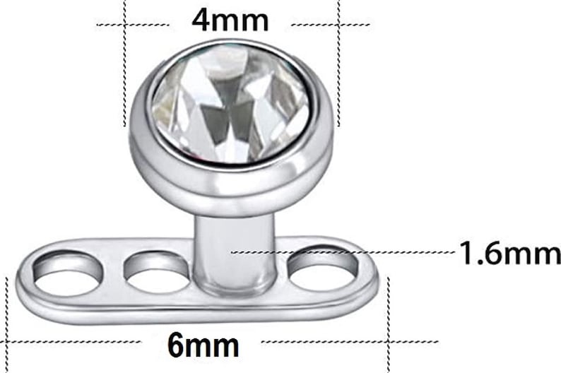 3X Full Dermal Anchor Tops & Bases Microdermal Steel Body Dermal Body ...