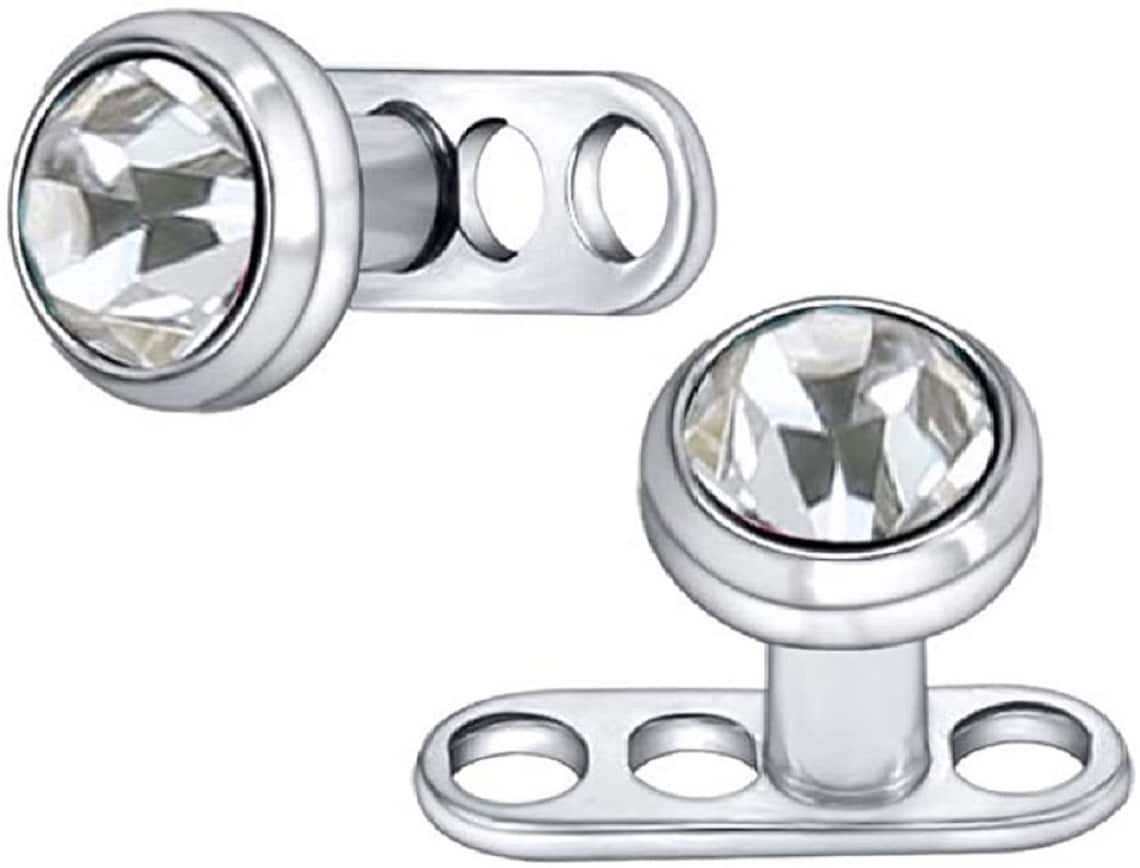 3X Full Dermal Anchor Tops & Bases Microdermal Steel Body Dermal Body ...