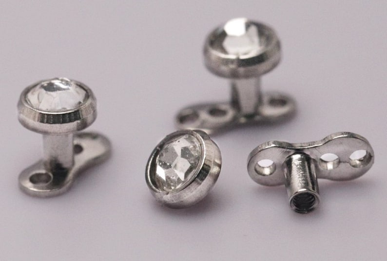 3X Full Dermal Anchor Tops & Bases Microdermal Steel Body Dermal Body ...
