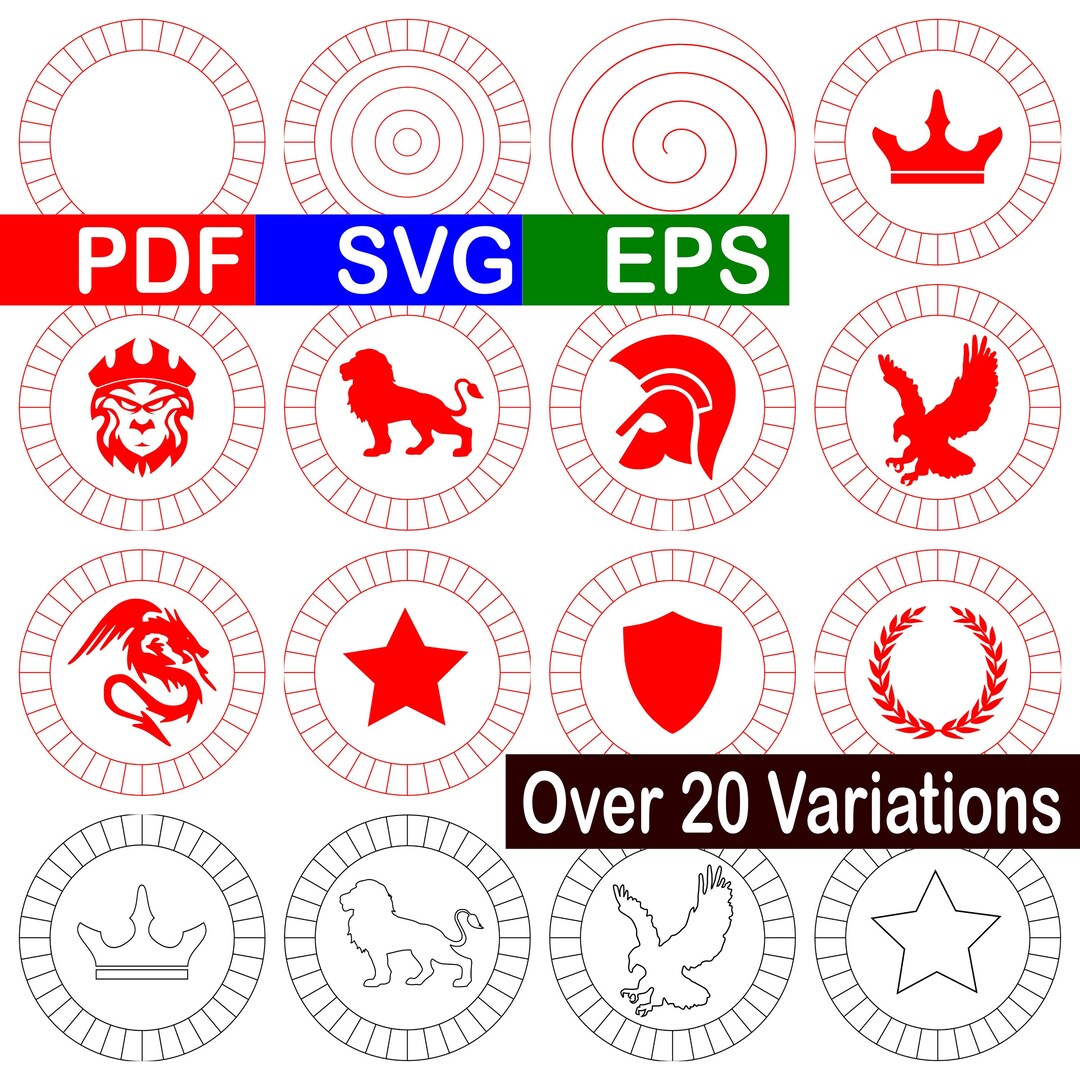 Checker Pieces Vol. 2 - Vector Drawing of Checkers Pieces for Laser ...