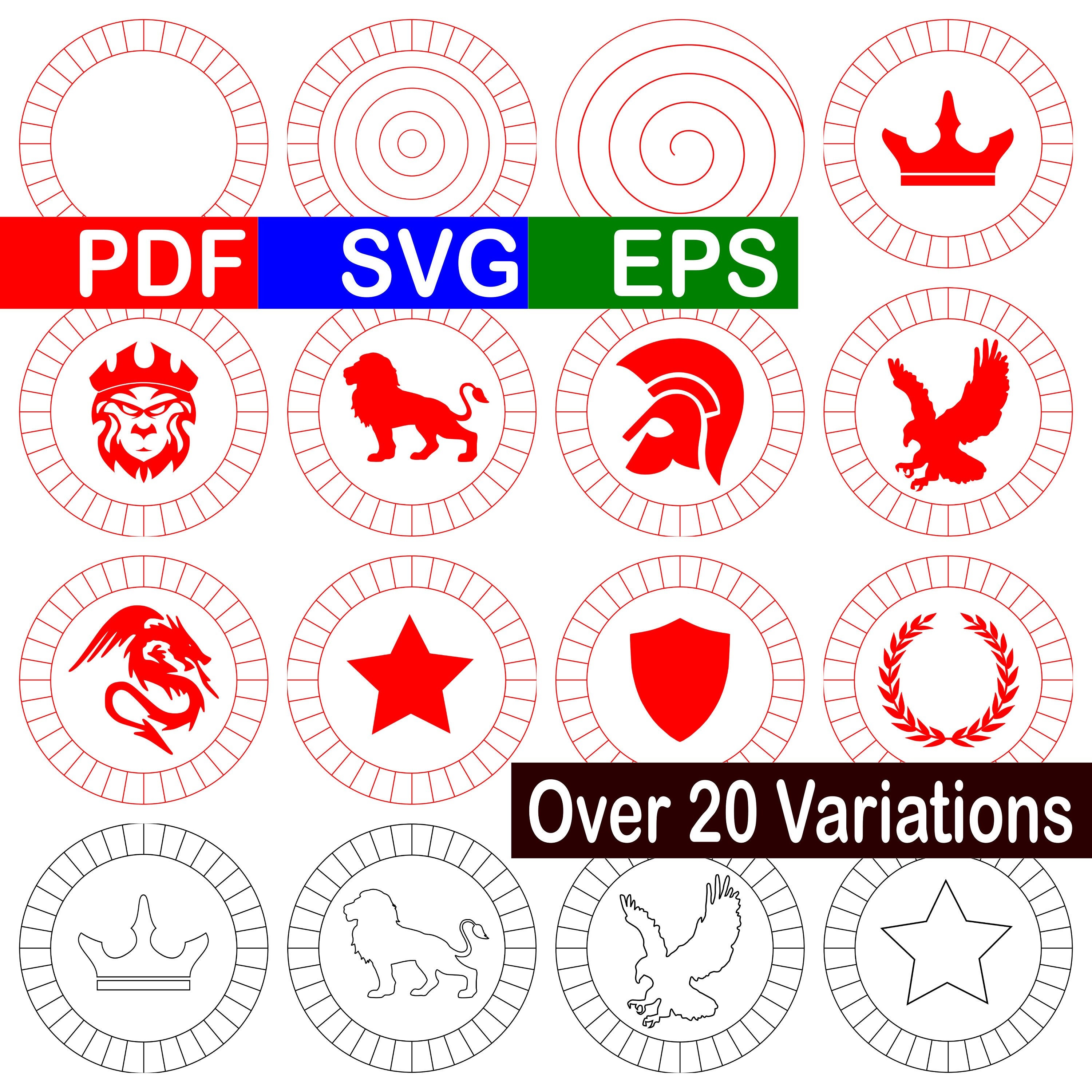 Checker Pieces Vol. 2 - Vector Drawing of Checkers Pieces for Laser ...