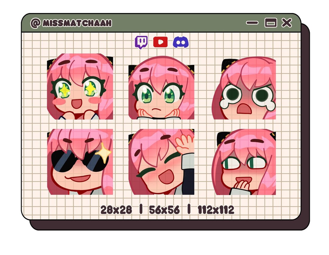 Anime Anya Emote Pack for Twitch\discord - Etsy