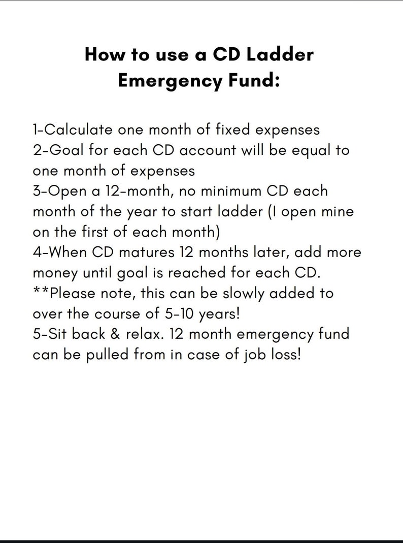 CD LADDER Annual Tracker - Etsy