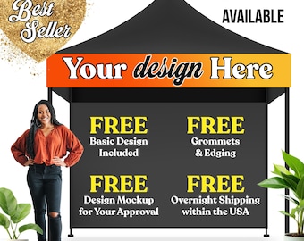 Custom 10x10 Tent Craft Show Package, Front 1x9 Banner, Back 3x8 Sign ...