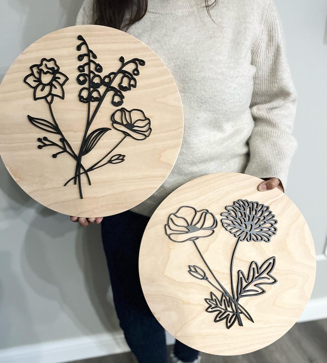 Custom Birth Month Flower Wall Hanging Personalized 3D Floral Bouquet ...