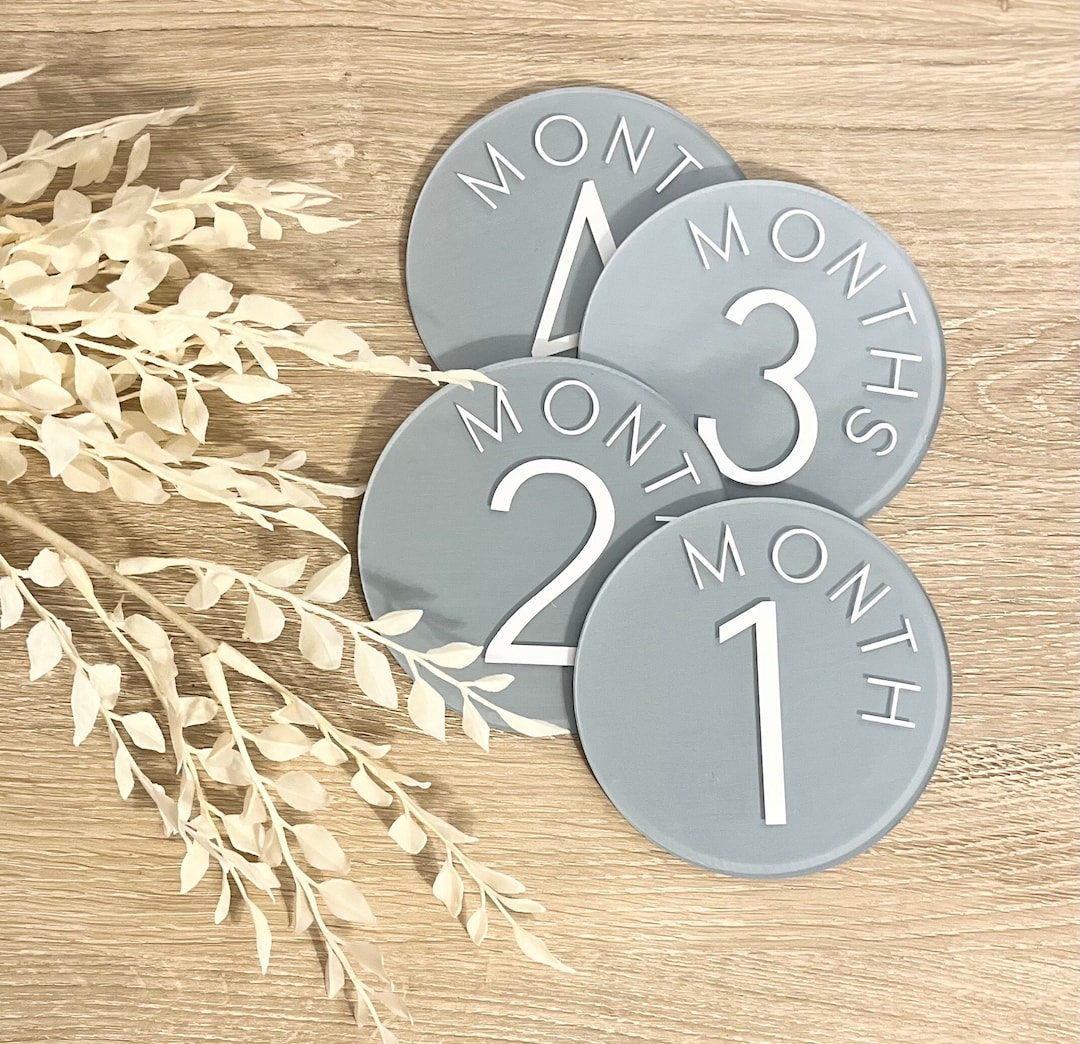 Gender Neutral Acrylic Baby Milestone Markers for Babys First Year ...