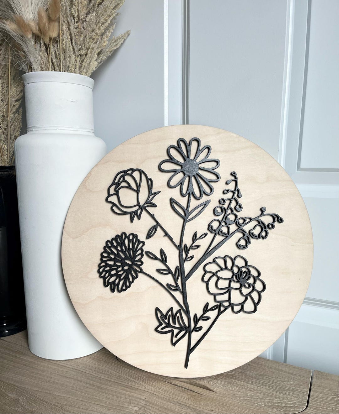 Custom Birth Month Flower Wall Hanging Personalized 3D Floral Bouquet ...
