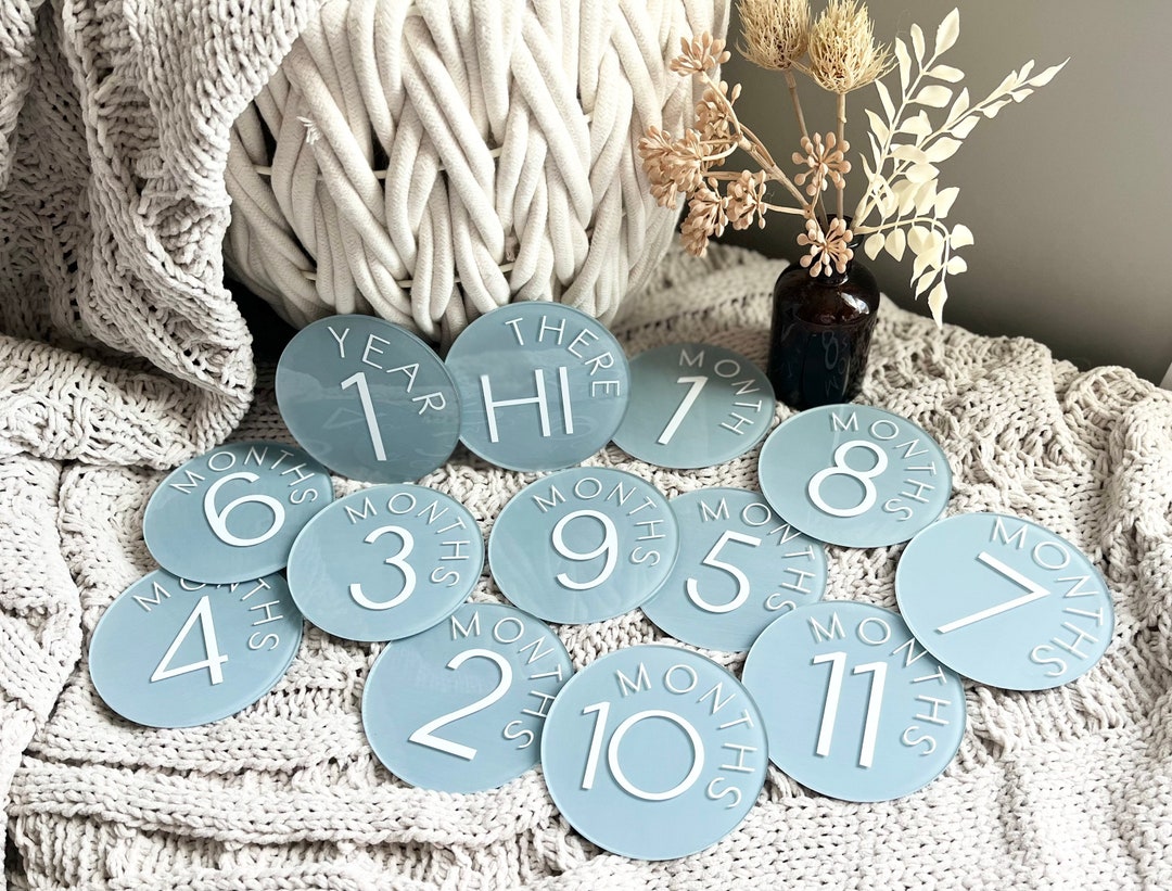 Gender Neutral Acrylic Baby Milestone Markers for Babys First Year ...
