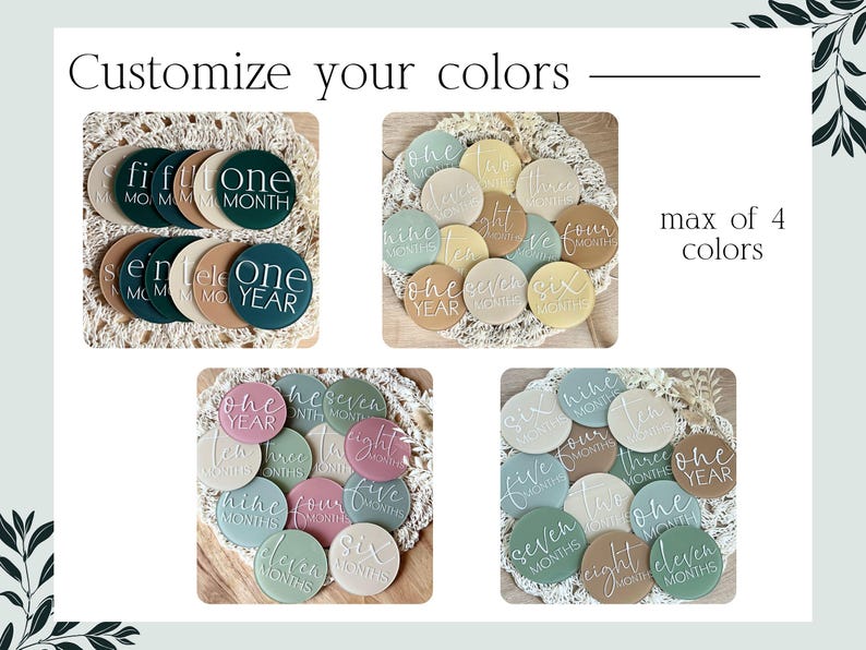 Gender Neutral Baby Shower Gift Baby Monthly Milestone Circle Photo ...