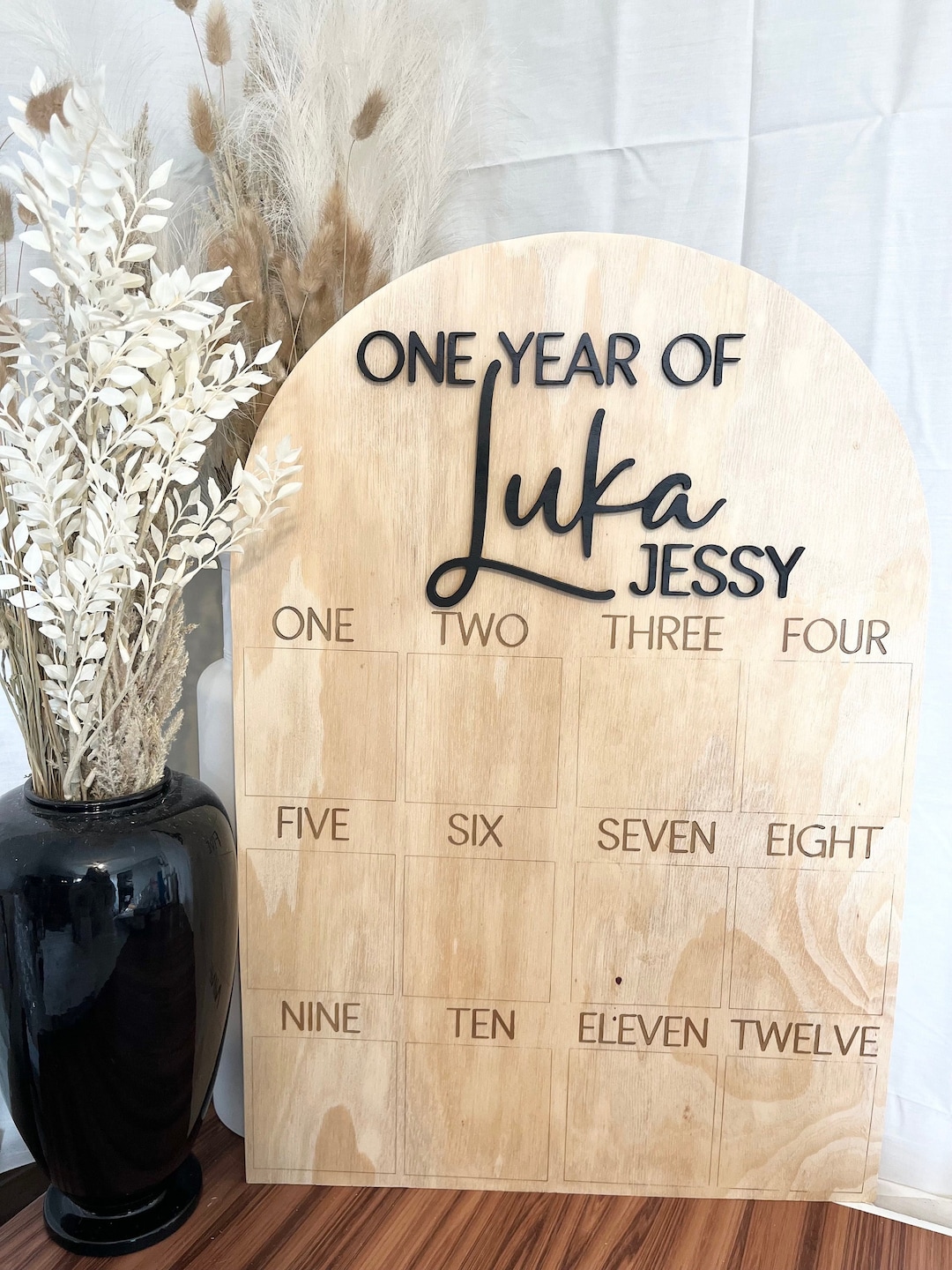 One Year Photo Board for First Birthday Party Decor Baby Monthly ...