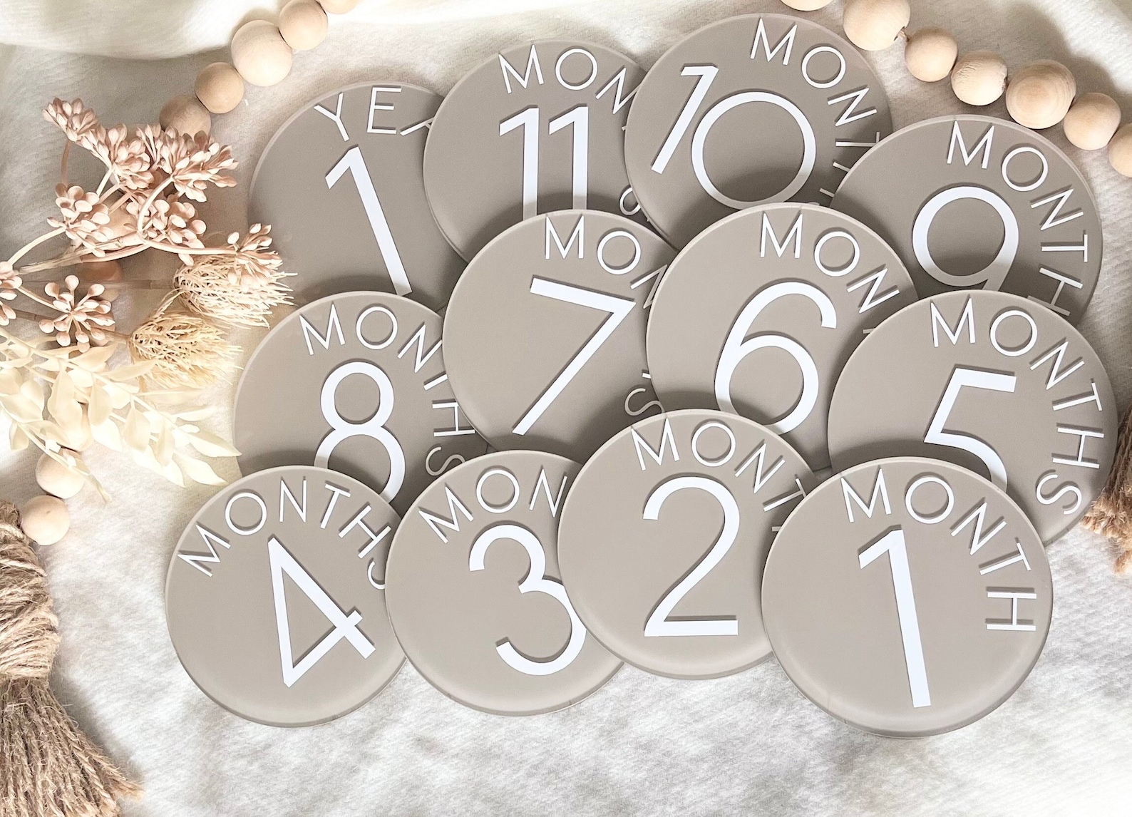 Acrylic Baby Milestones Disc Baby Monthly Milestone Cards Baby Monthly ...