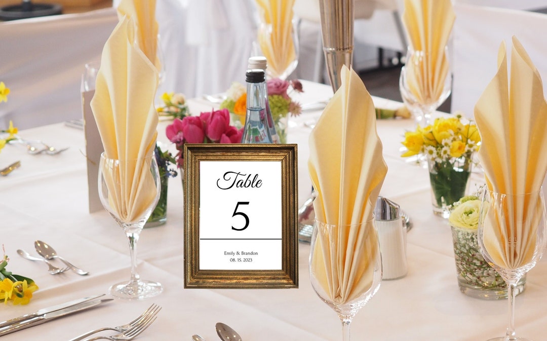 Wedding Table Numbers Printable Template, Calligraphy Table Numbers ...