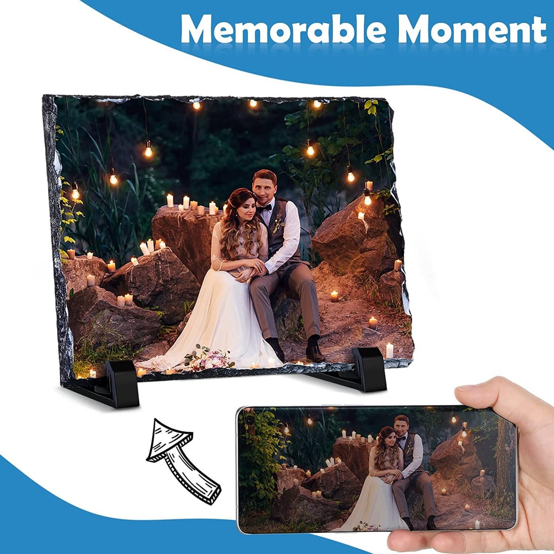 Photo Slate Rock Plaque Custom Chiseled Edge Featuring Your - Etsy