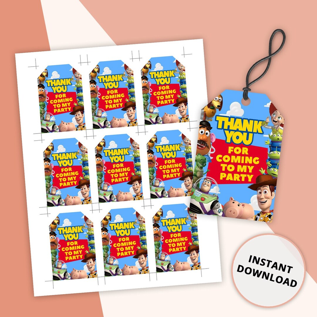 Toy Story Thank You Tags: Printable Birthday Party Favors (digital ...