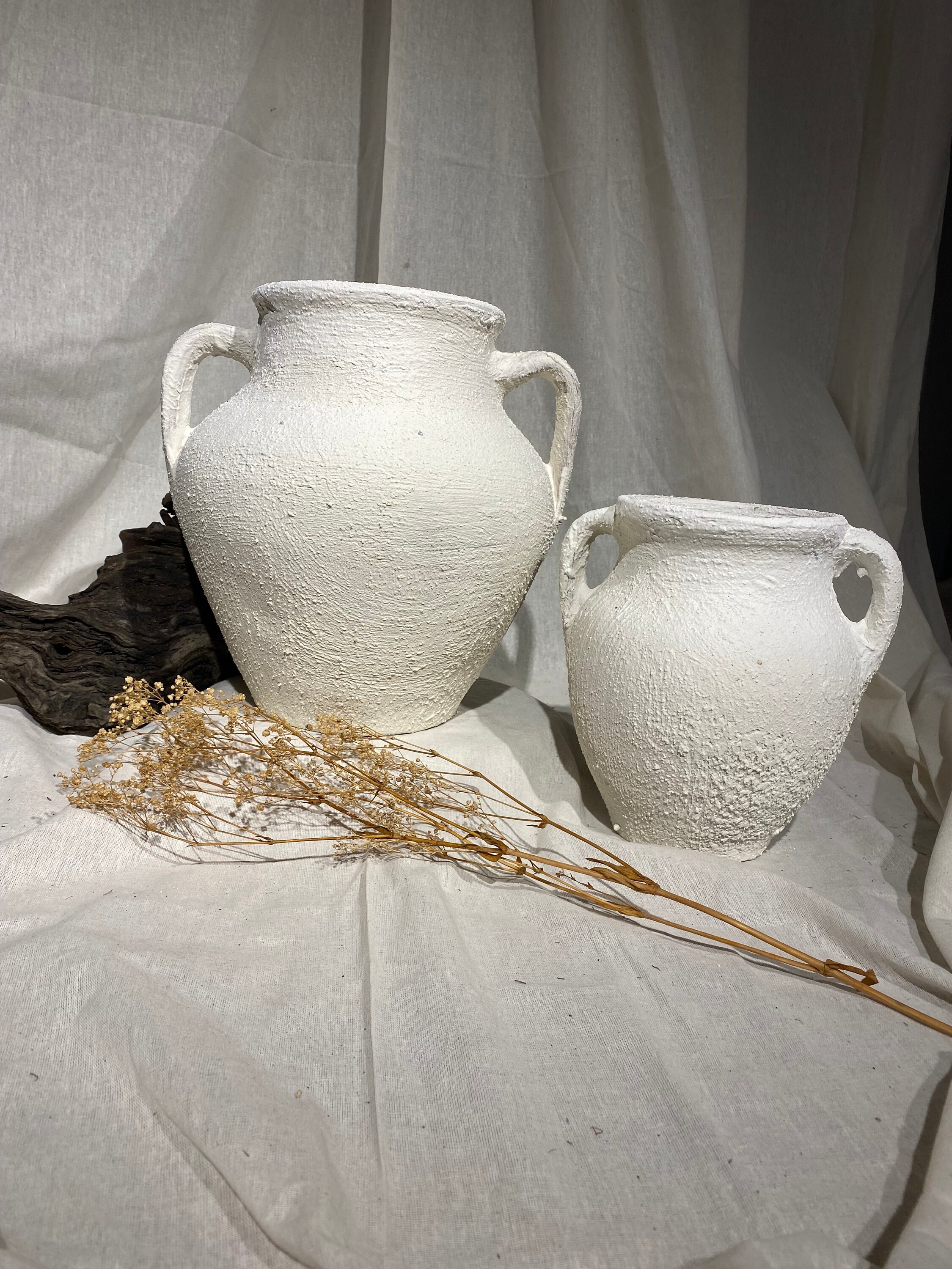 White Handmade Pottery Set,decorative Handmade Pottery ,pot 3 Sizes ...