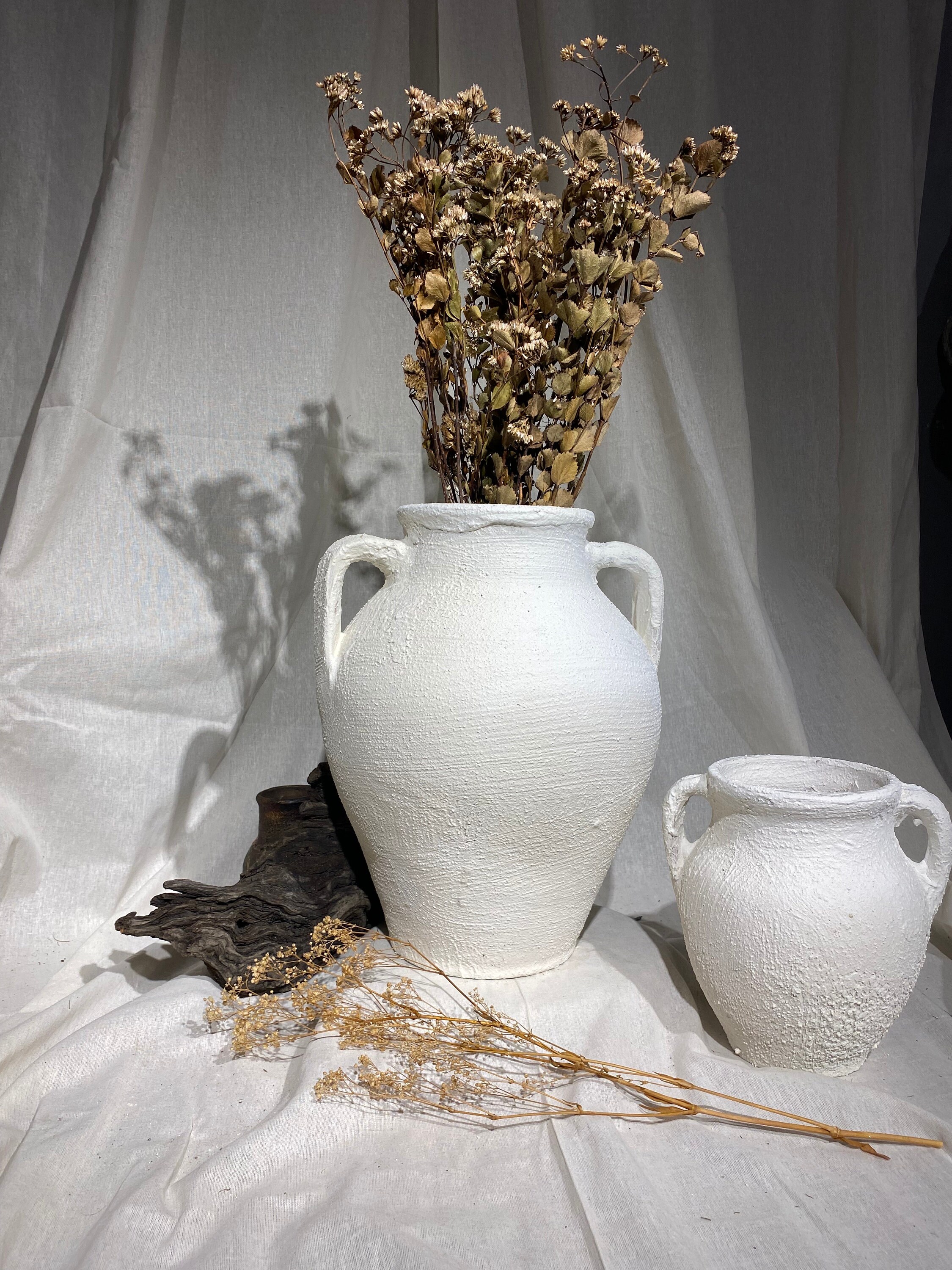 White Handmade Pottery Set,decorative Handmade Pottery ,pot 3 Sizes ...