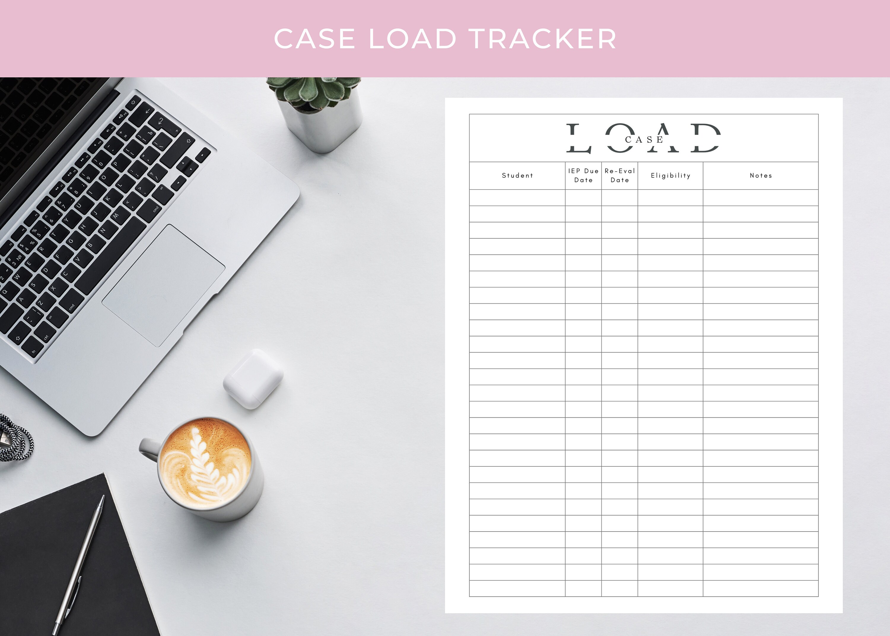 Case Load Tracker | Educator Forms | Build Your Own Planner - Etsy