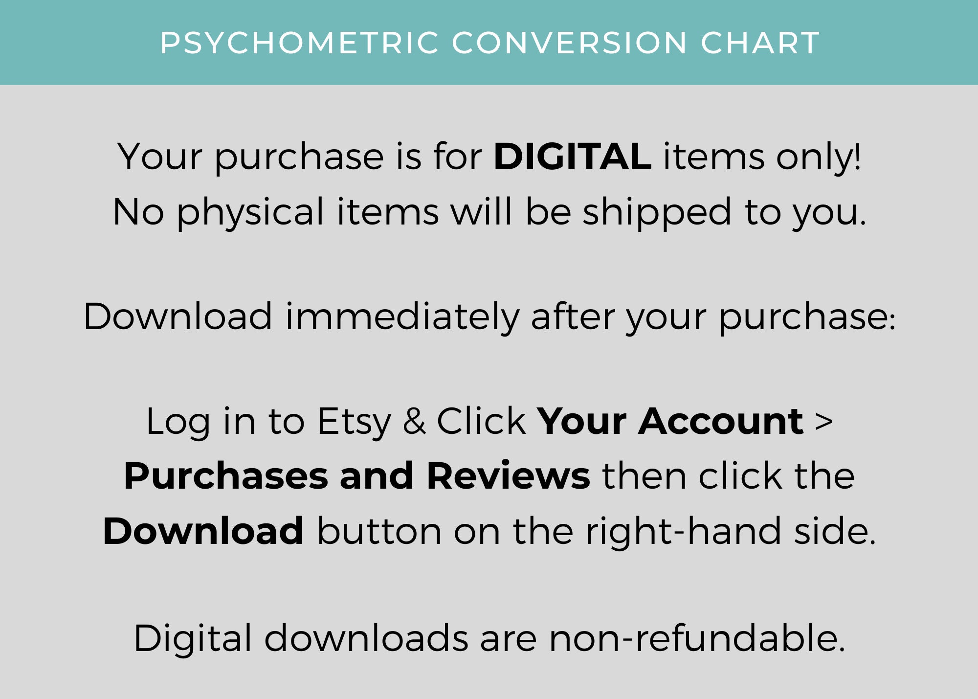 Psychometric Conversion Chart Greyscale | School Psychologist Forms - Etsy