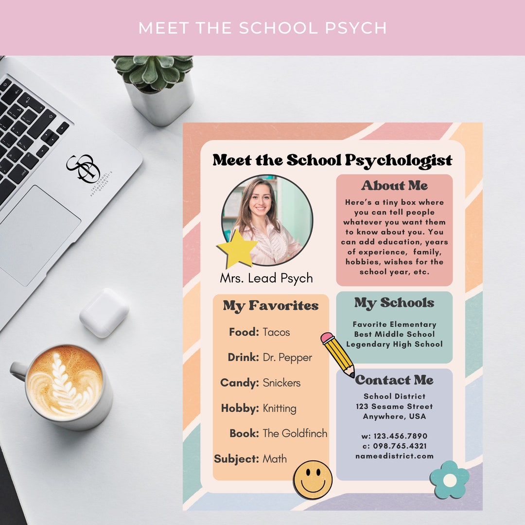 Meet the School Psychologist Customizable Flyer | FULLY Editable in ...
