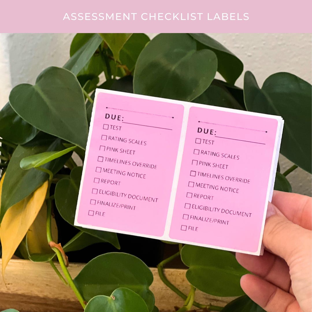 School Psychologist Assessment Checklist Labels Removable - Etsy