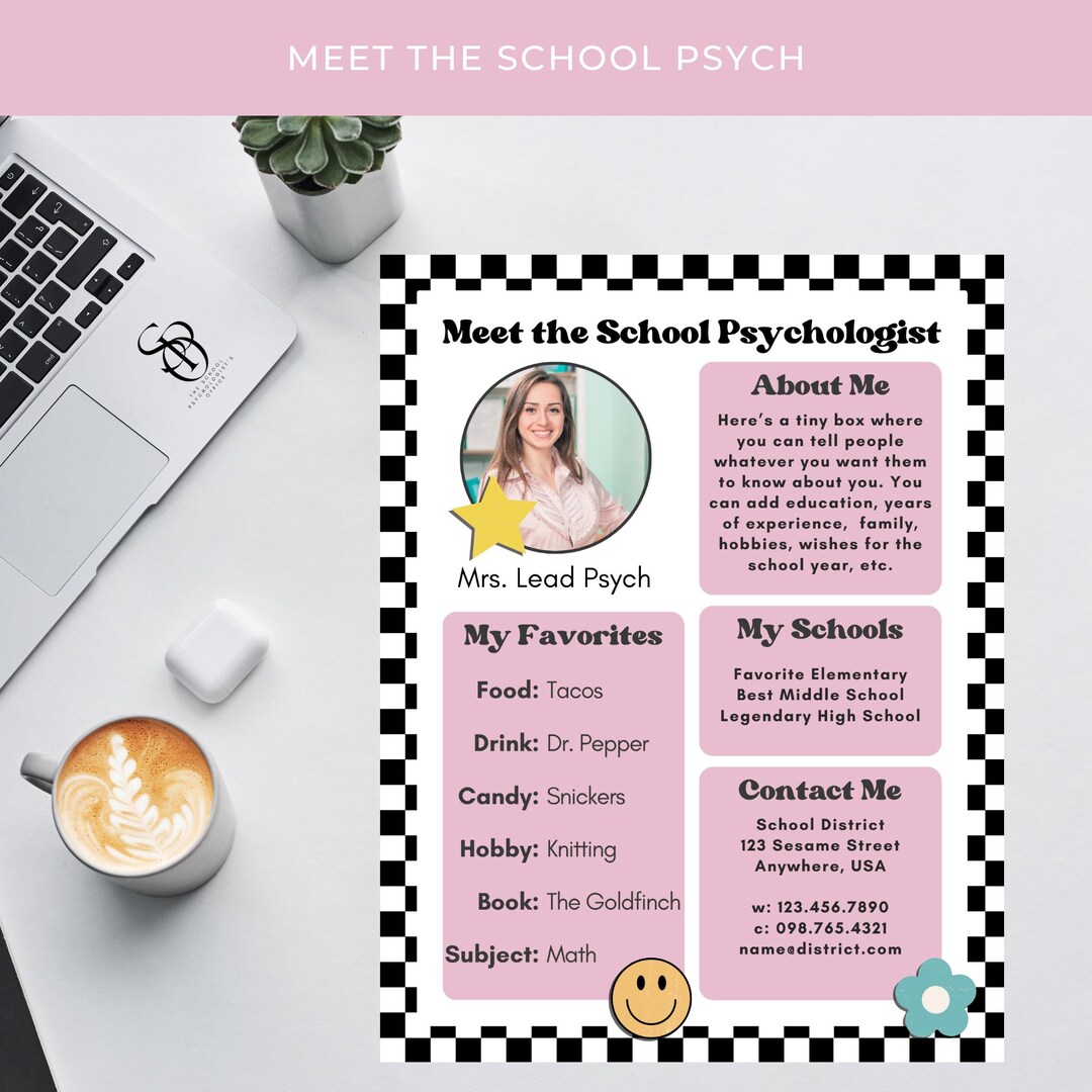 Meet the Teacher Customizable Flyer Checkerboard | FULLY Editable in ...