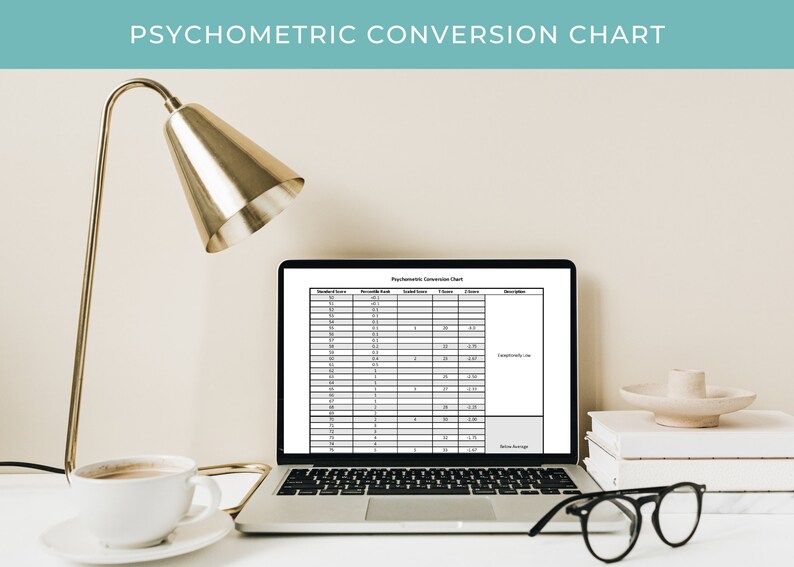 Psychometric Conversion Chart Greyscale | School Psychologist Forms - Etsy