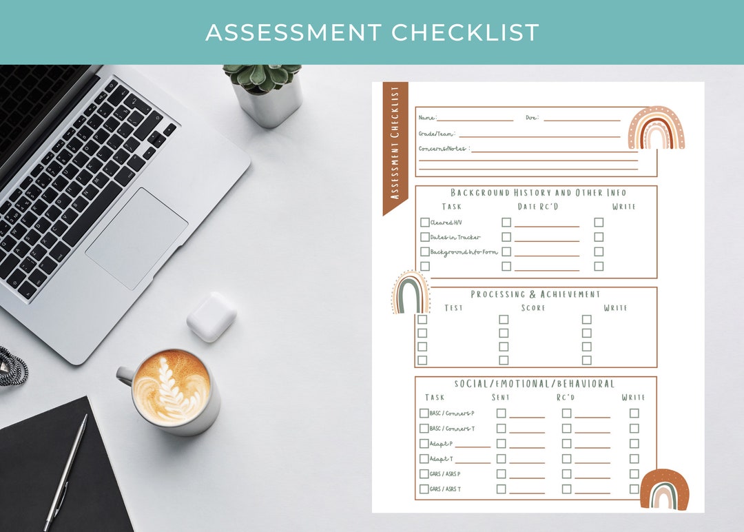 Assessment Checklist | School Psychologist Forms - Etsy