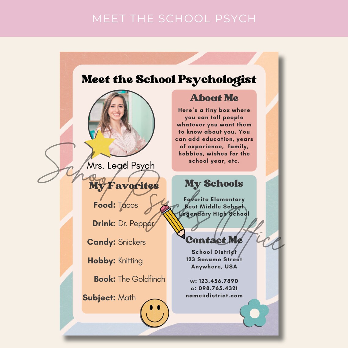 Meet the School Psychologist Customizable Flyer | FULLY Editable in ...