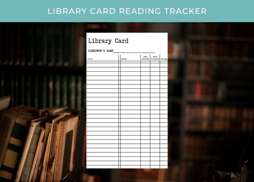 Library Card Bookmark - Etsy