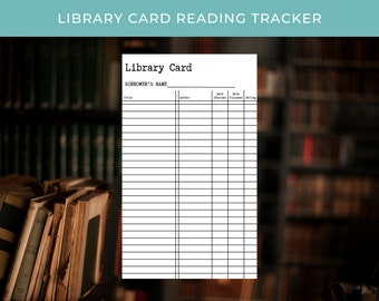 Printable Library Card / Reading Tracker / Reading List Bookmark ...
