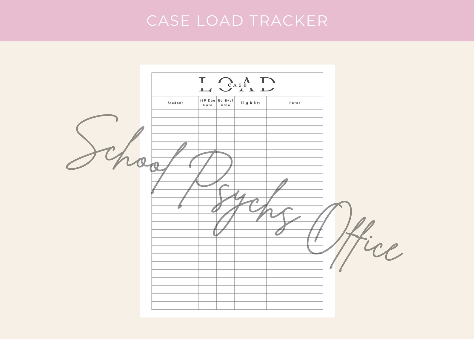Case Load Tracker | Educator Forms | Build Your Own Planner - Etsy