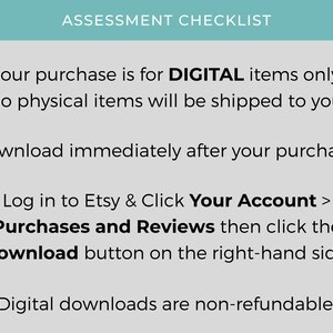 Assessment Checklist | School Psychologist Forms - Etsy