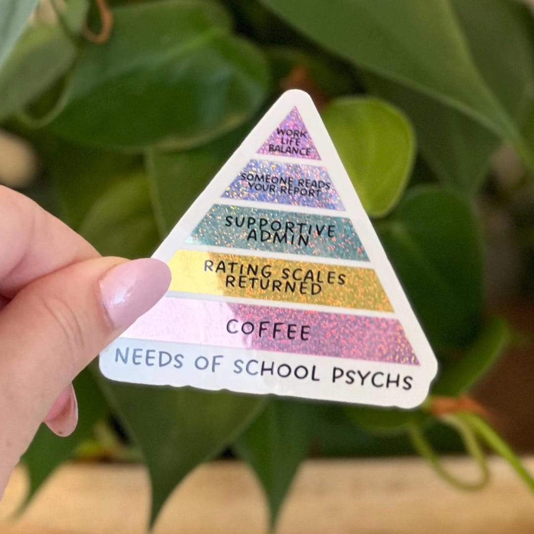 School Psychologist's Hierarchy of Needs Sticker Holographic Glitter - Etsy
