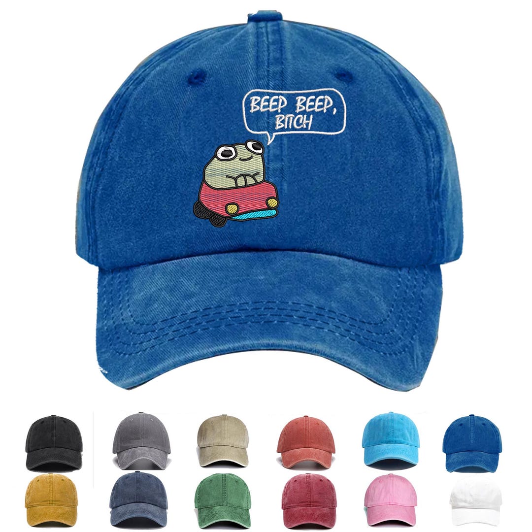 Frog Embroidered Hat Funny Cottage Core Frog Lover Silly Gift, Beep ...