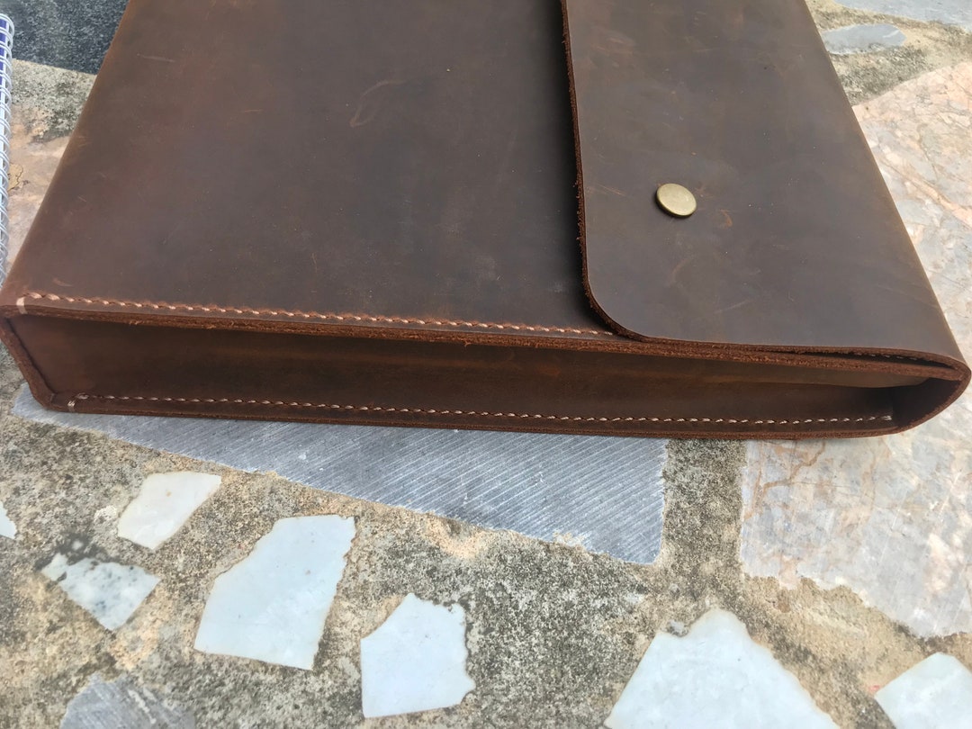Leather Document Bag Hand Stitching Personalized Vintage Leather ...