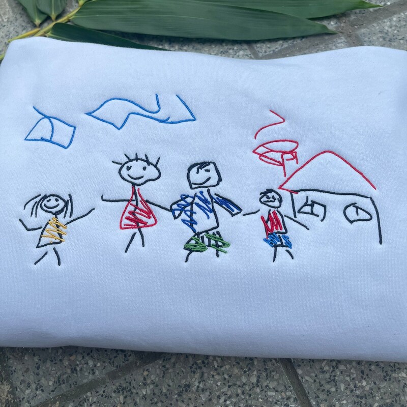 Embroidered Drawing - Etsy UK