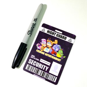 FNAF Security ID Card and (optional) Lanyard - Etsy