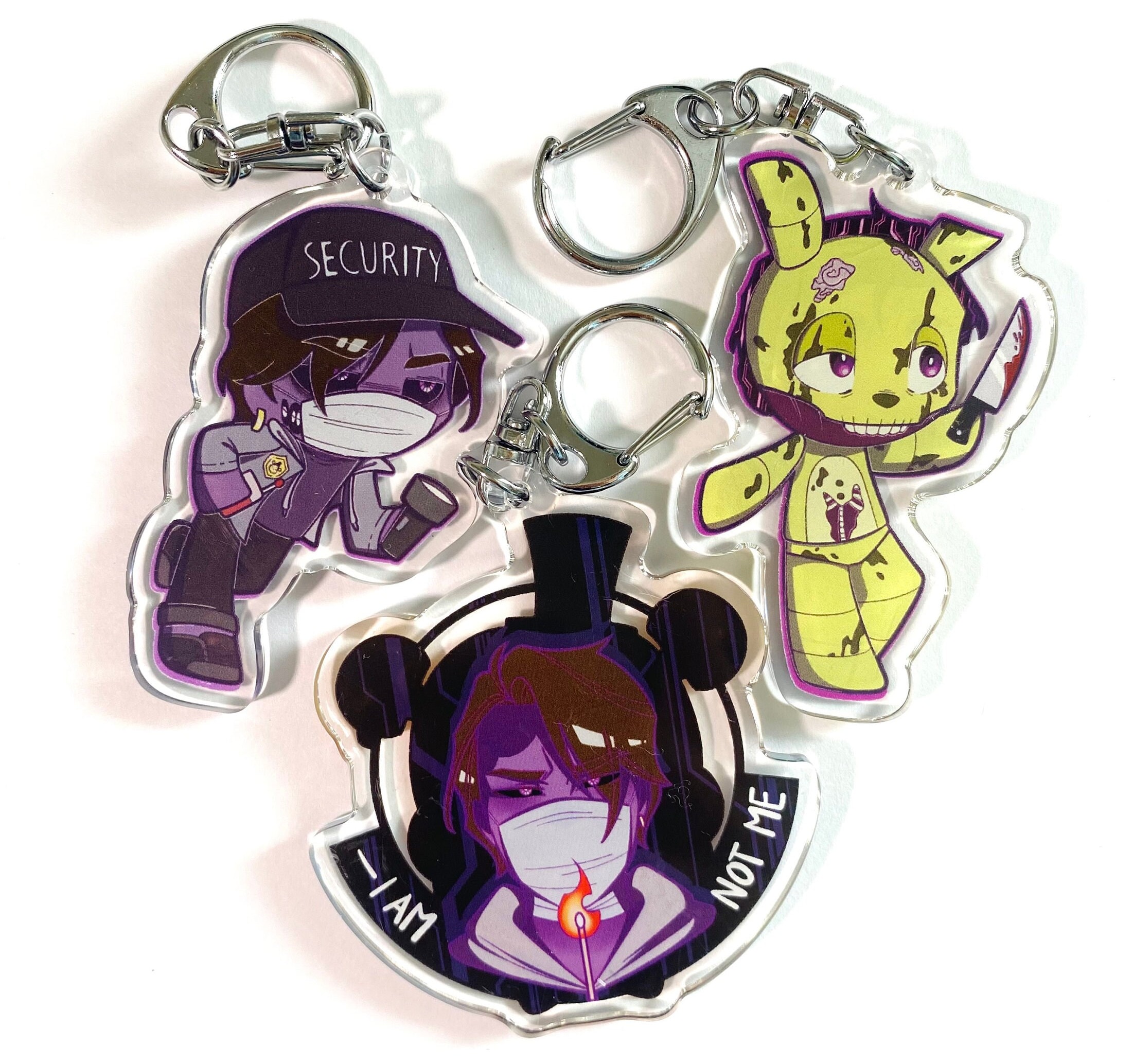 FNAF Michael/william/glamrock Freddy Keychain Double Sided, Epoxy ...